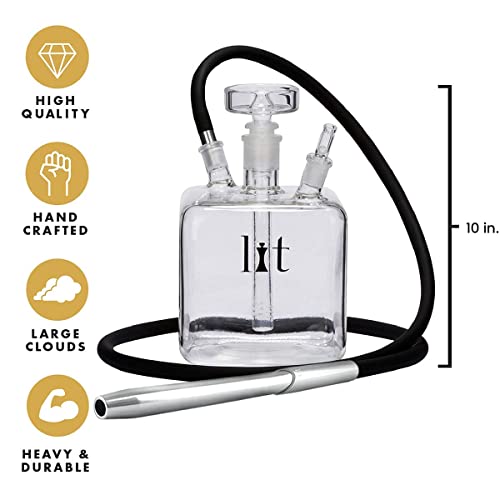 VooV Lit Handmade All Glass Hookah Set - Cube